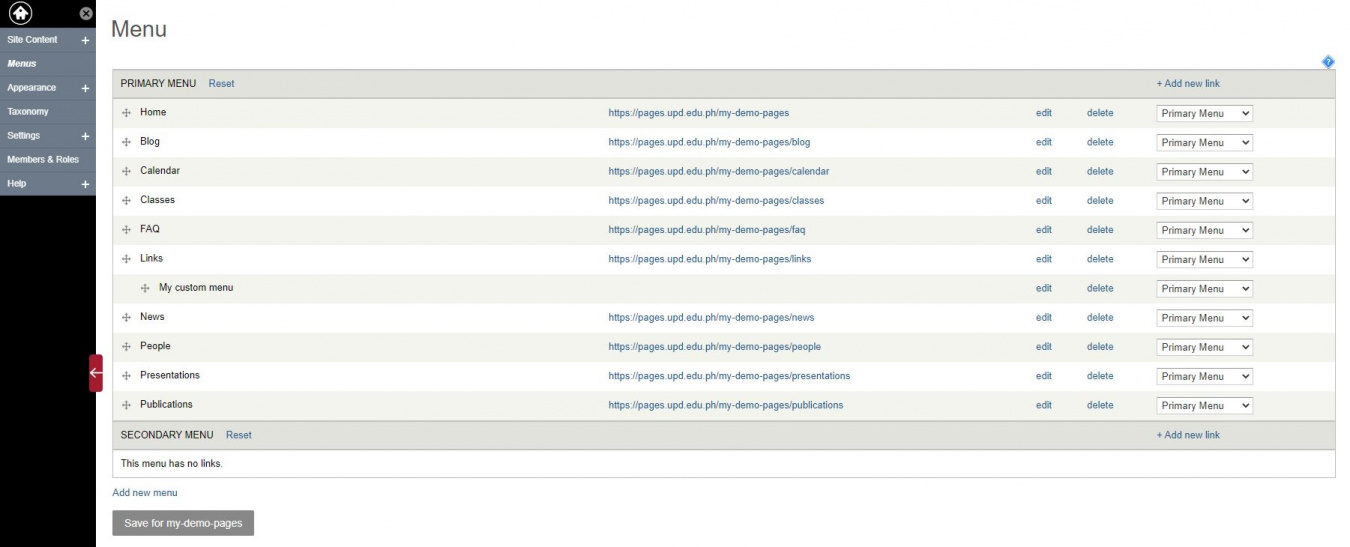 Change Menus - Iskomunidad